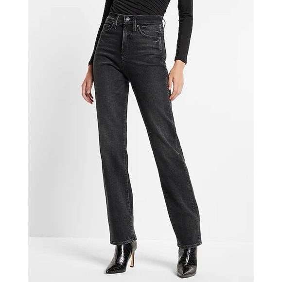 Express | Jeans | Express Super High Waisted Washed Black Modern ...